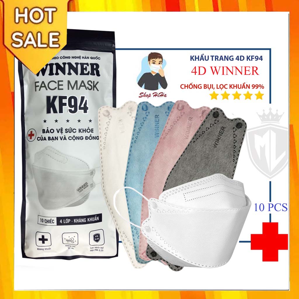 Khẩu trang 4D WINNER Mask bịch 10. chiếc Khẩu Trang ngăn ngừa khói bụi ...