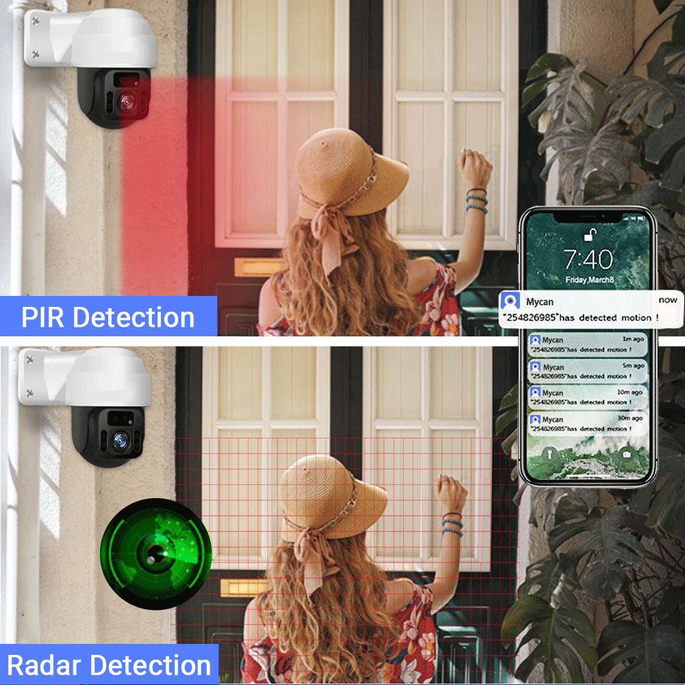 Hamrol 4G SIM Card 1080P Outdoor Solar Panel Battery PTZ Camera PIR ...