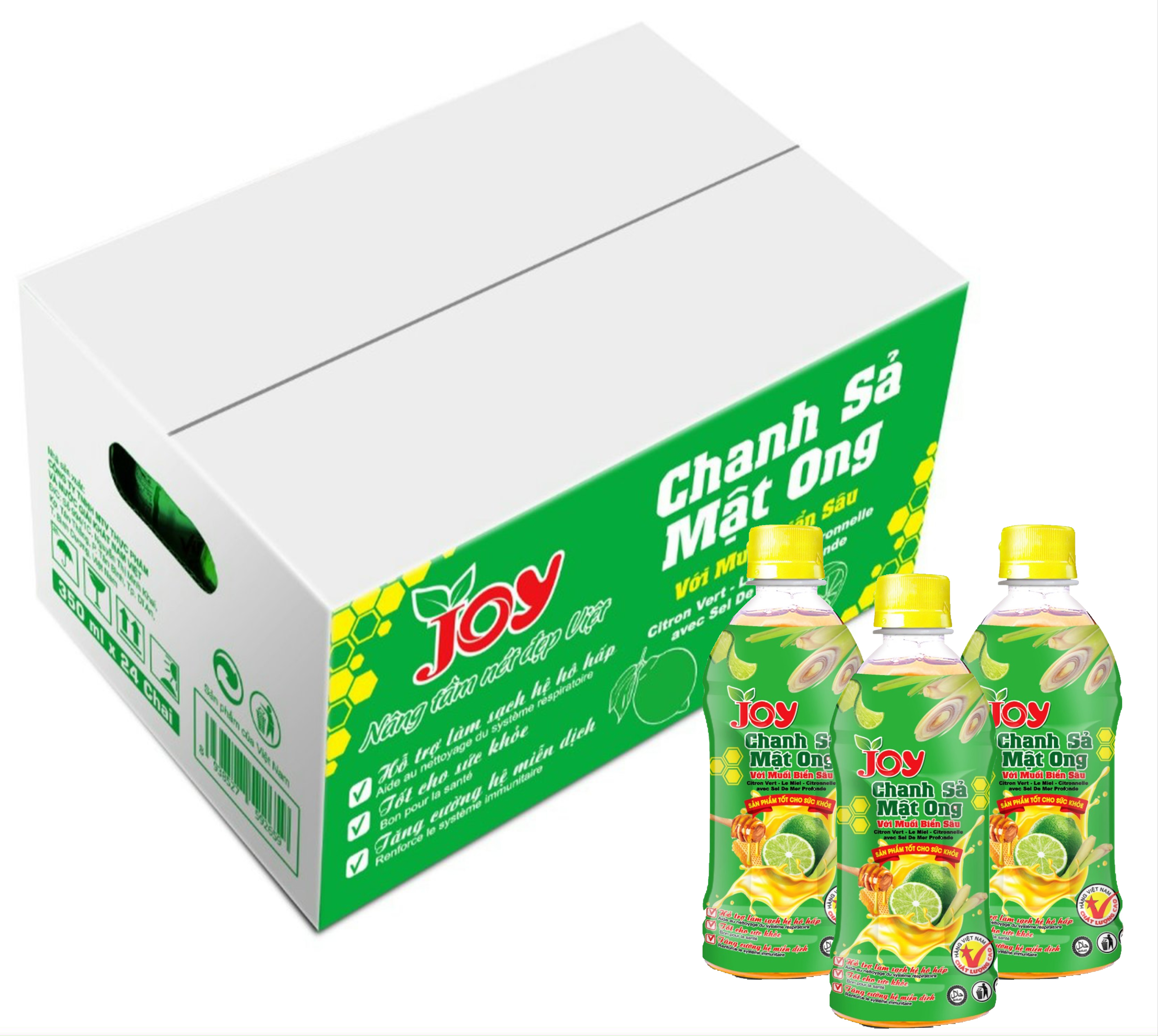 Joy Chanh Sả Mật Ong Muối Biển Sâu - 350ml x 24 chai - MixASale