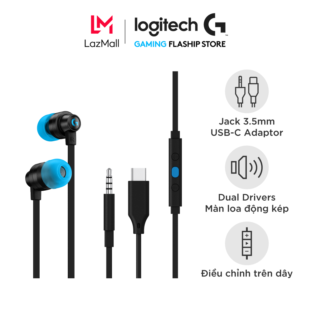 Tai nghe game in-ear Logitech G333 KDA (G333) - Dual Drivers, Jack 3 ...