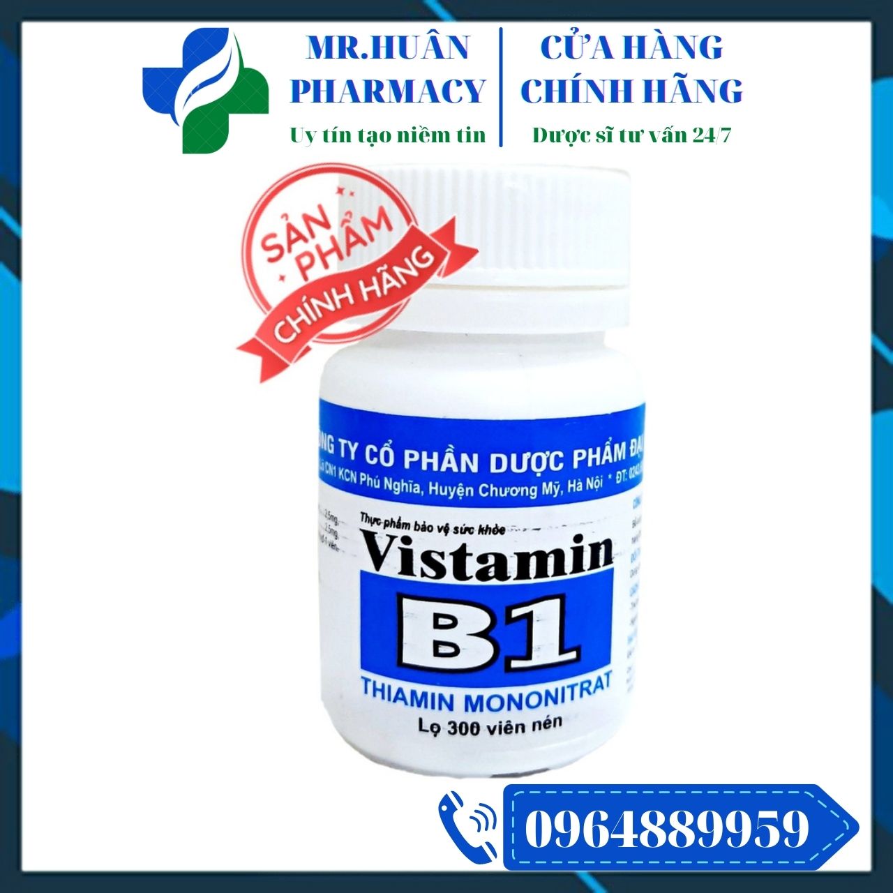 Vistamin B1 (Lọ 300 viên) - Bổ sung vitamin B1 cho cơ thể, hỗ trợ cải ...