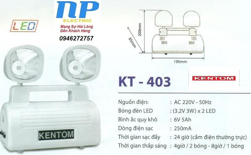 Đèn sạc khẩn cấp kentom kt-302 bóng led 20w chiếu sáng liên tục 8 tiếng