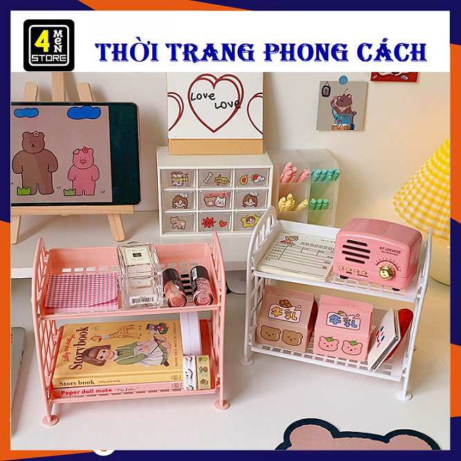 Kệ nhựa mini 2 tầng đựng đồ đa năng nhỏ gọn siêu xinh sẵn / Kệ Nhựa ...