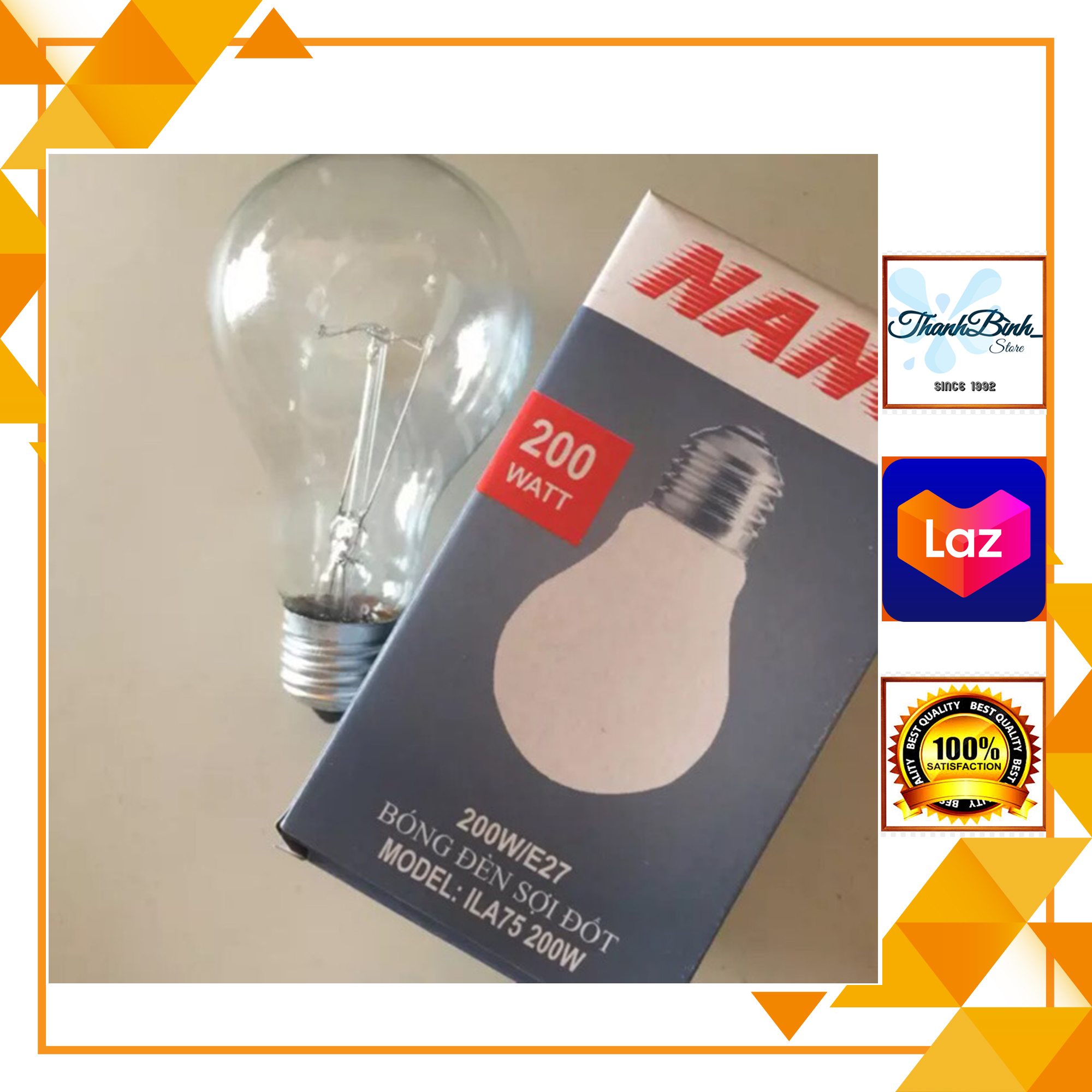 BÓNG ĐÈN SỢI DỐT/ BÓNG DÂY TÓC ĐUI E27- 200W NANO | Lazada.vn