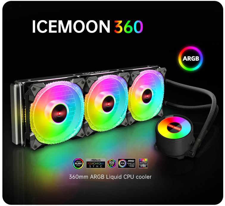 Tản nhiệt nước AIO COOLMOON AOSOR AS360 5V ARGB FAN LED Crystal Diamond ...
