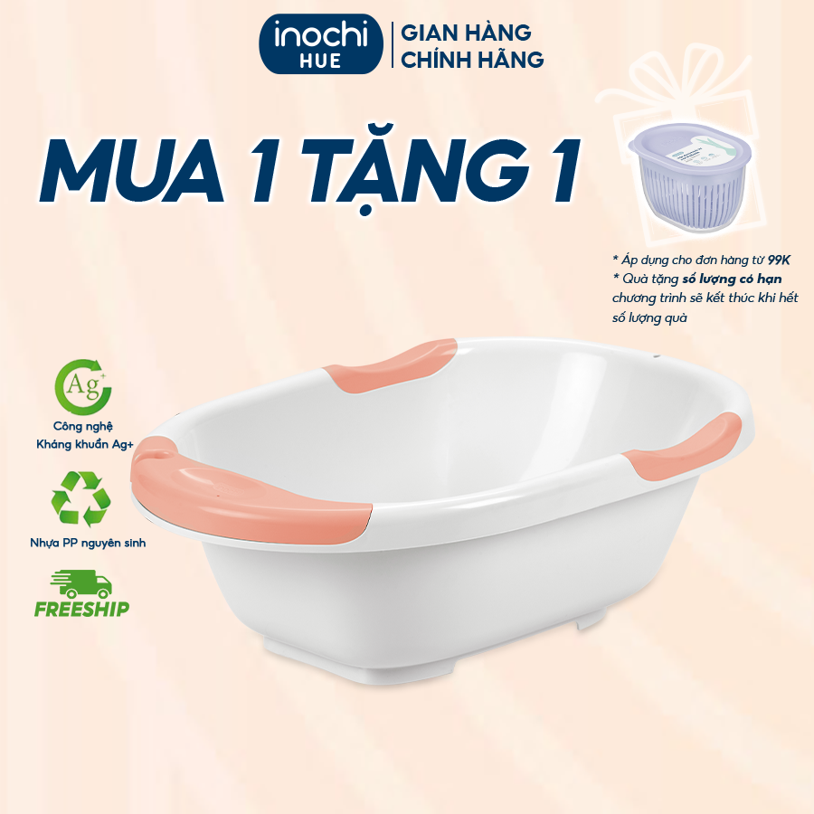 Thau chậu tắm gập gọn Honper có nhiệt kế kèm phao loại to đại cho hé 2 ...