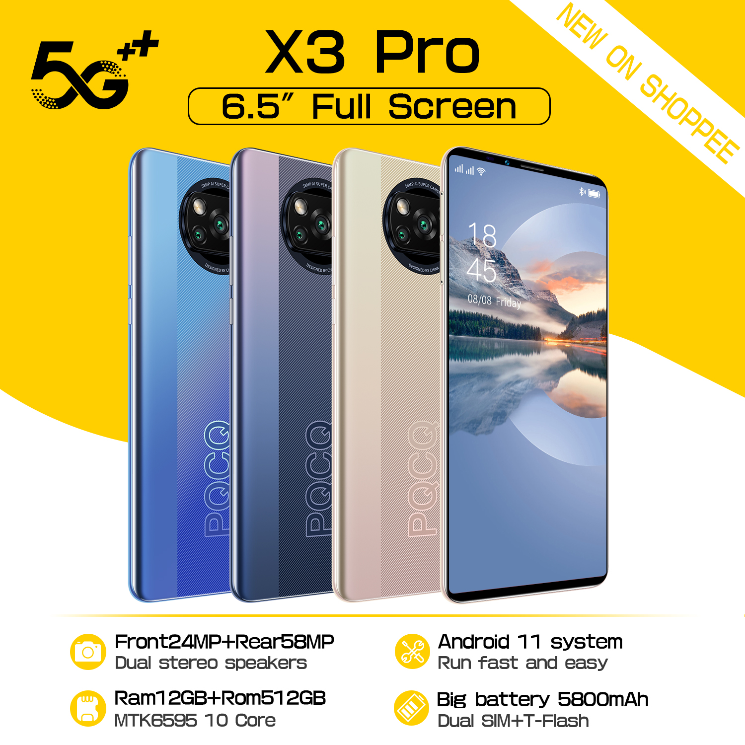 POCO X3 Pro Điện Thoại Di Động Chính Hãng Murah Màn Hình 6.5 Inch Bộ Nhớ 12512GB Hai Thẻ Sim ...