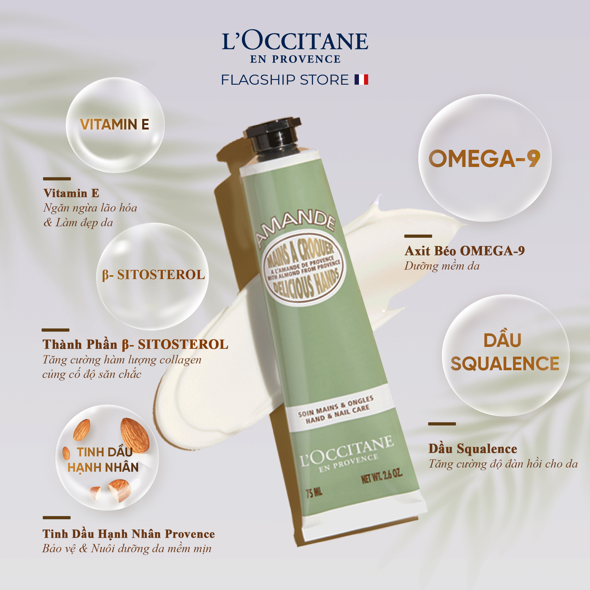Kem Dưỡng Tay Hạnh Nhân LOccitane Almond Delicious Handcream 30ml - 75ml - 150ml - MixASale