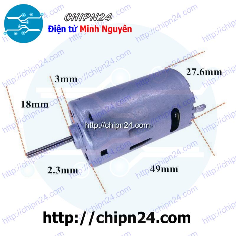 [1 CÁI] (E133) Động cơ 395 RS395 6V-24V trục 2.3mm - MixASale