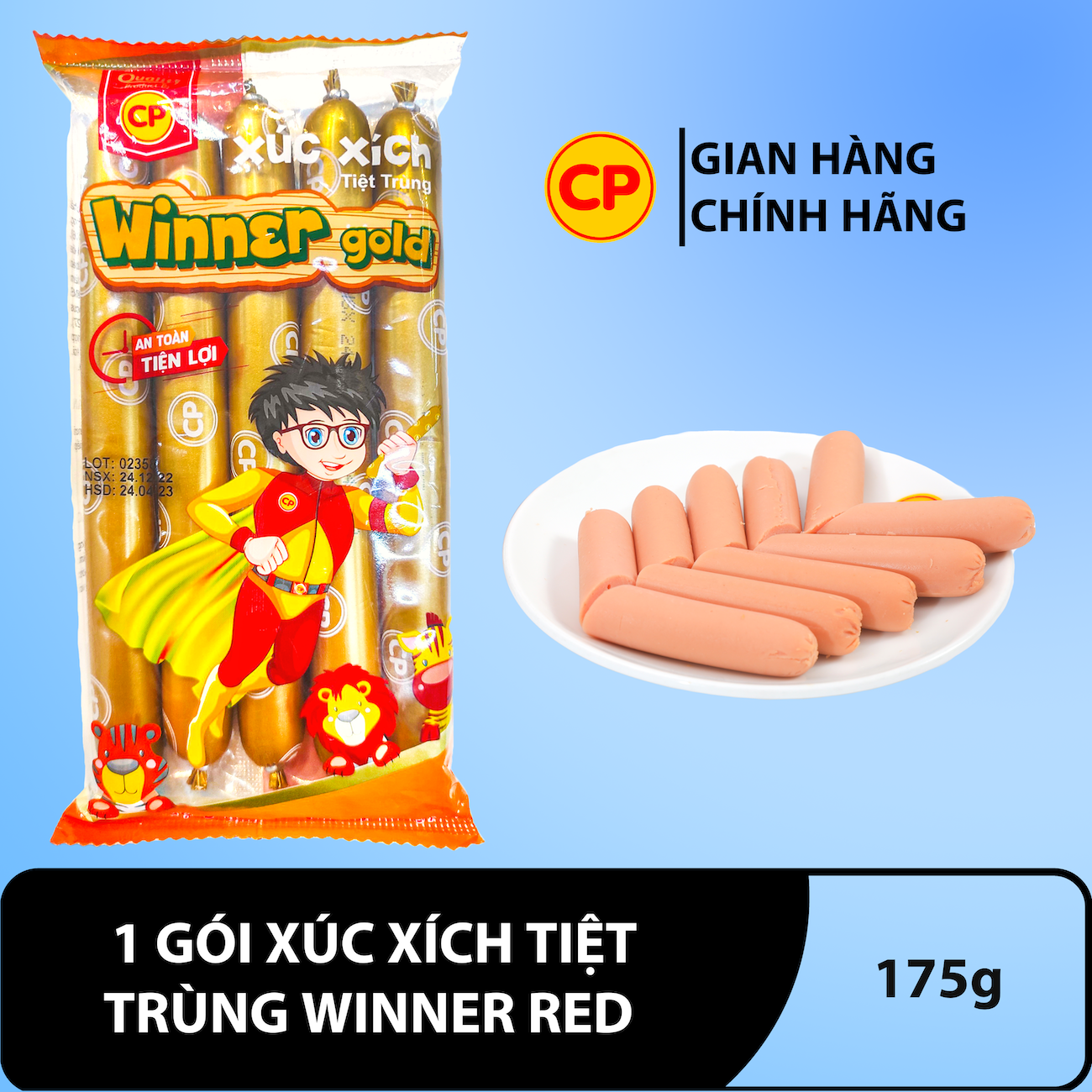 Xúc xích tiệt trùng cp , xúc xích ăn liền cp, xúc xích tiệt trùng winner cp 175g | Lazada.vn