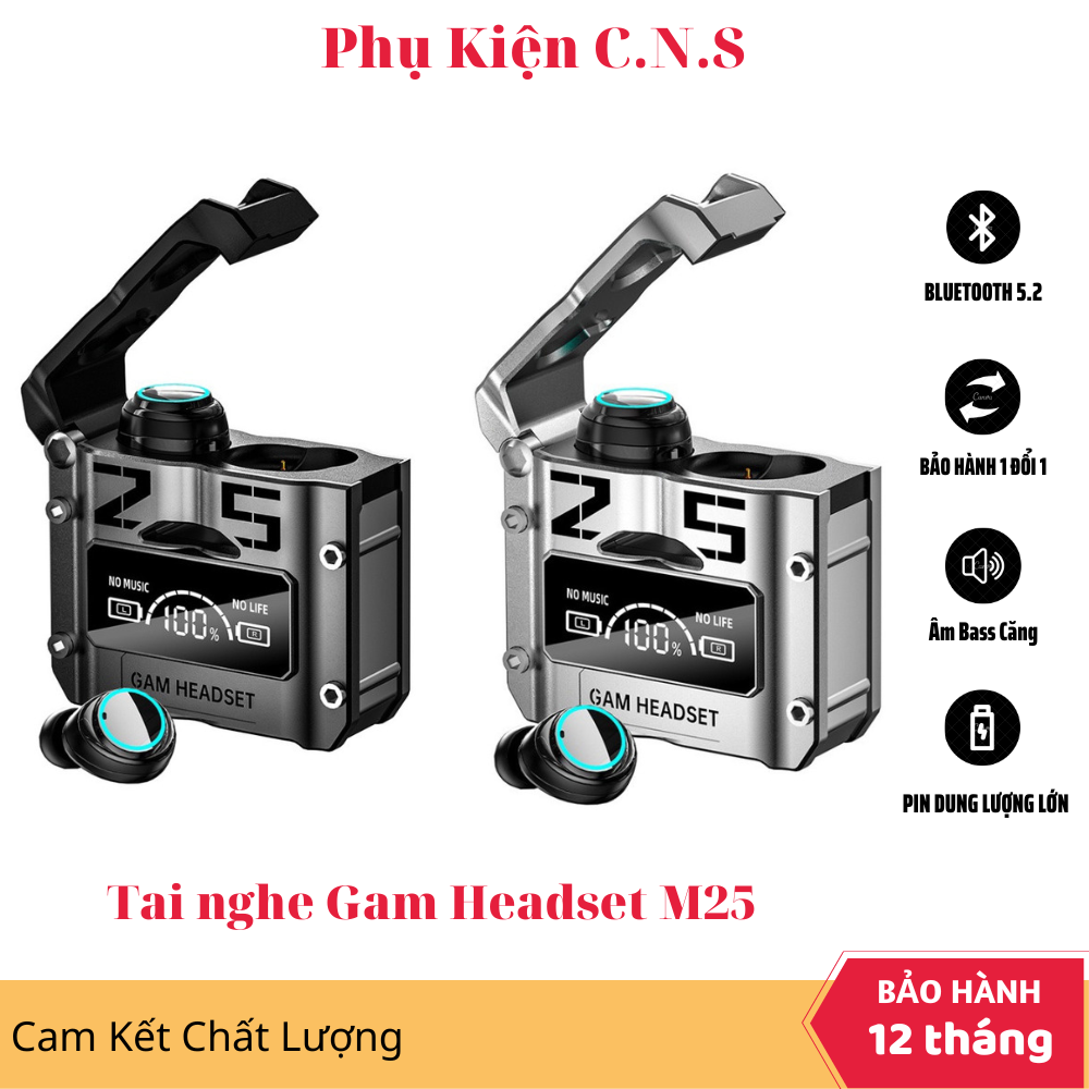 Tai Nghe Gaming M25 TWS Bluetooth v5.3 Màn Hình Led Âm Thanh HIFi Giảm ...