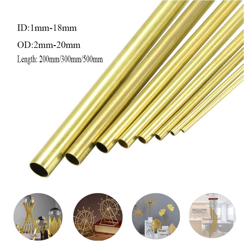 1Pcs Brass Tubes Diameter 2/3/4/5/6/7/8/9/10/12/14/16/18/20mm Length ...