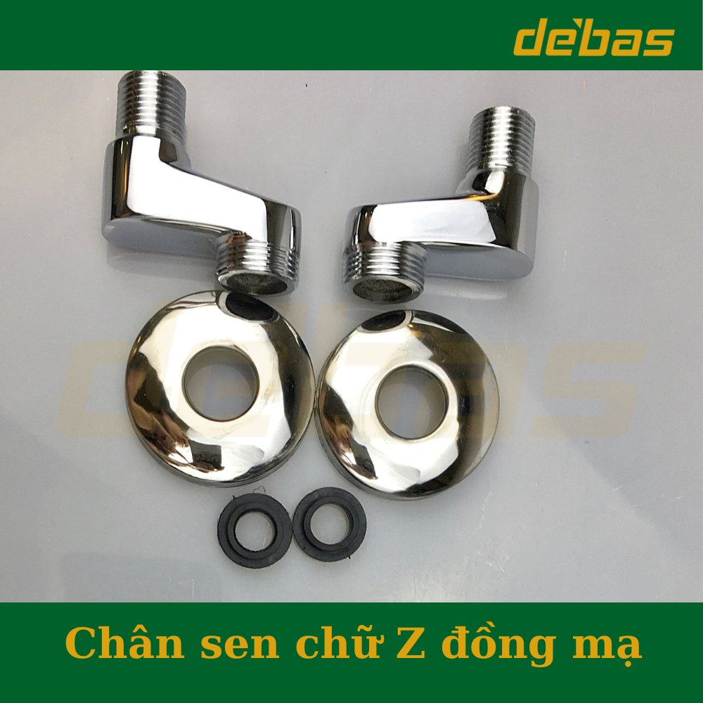 Chân sen tắm chữ z có khóa nước đồng thau cao cấp củ sen nóng lạnh nối ...