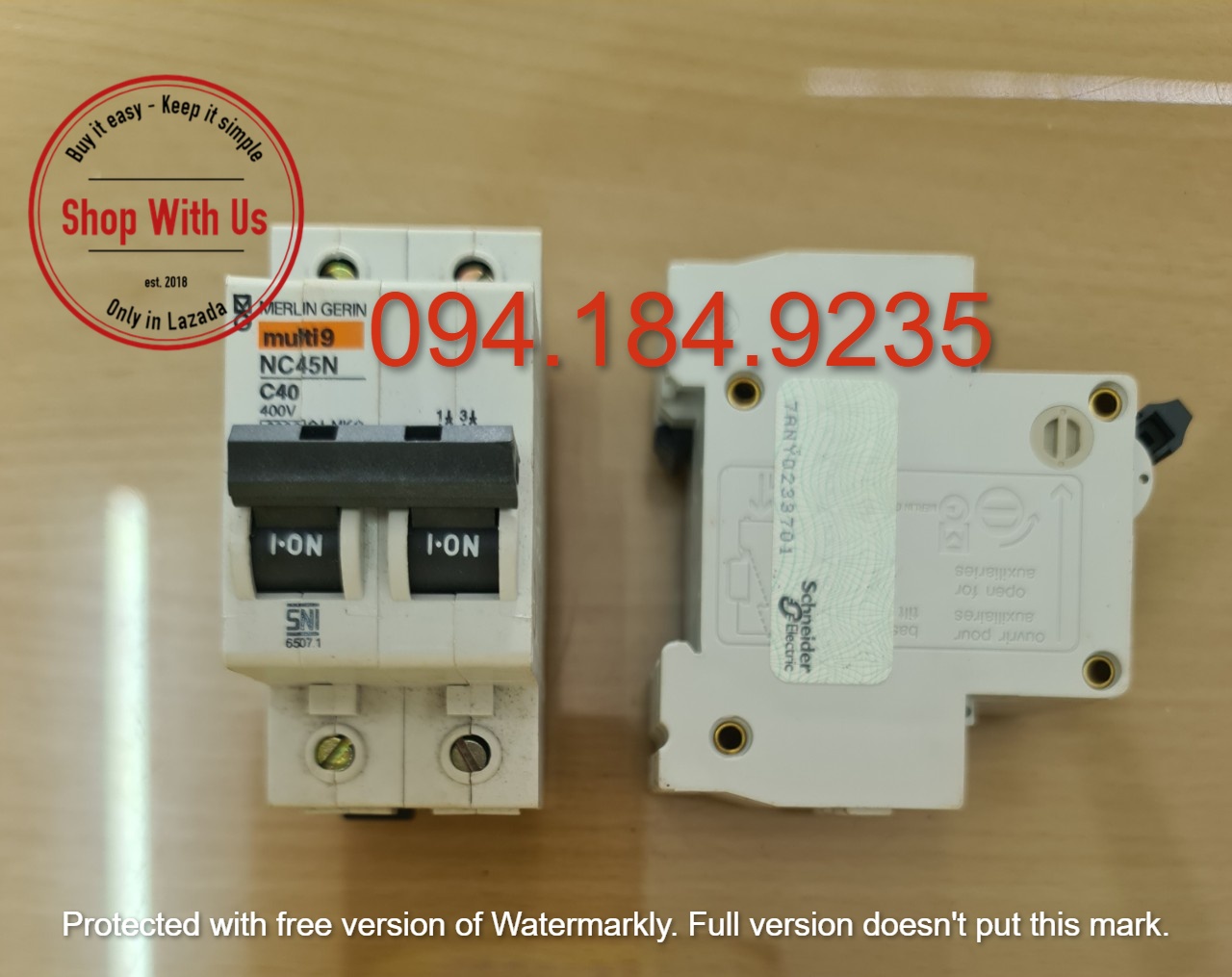 Schneider - Merlin Gerin - Multi9 - Cầu dao tự động aptomat NC45N C40 2P - Automat 2P 40A 6kA ...