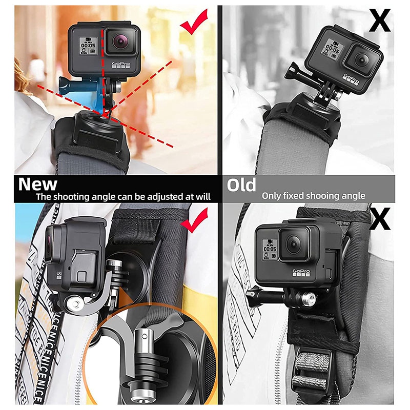 Backpack Shoulder Strap Mount with 360 Degree Adjustable Rotation J ...