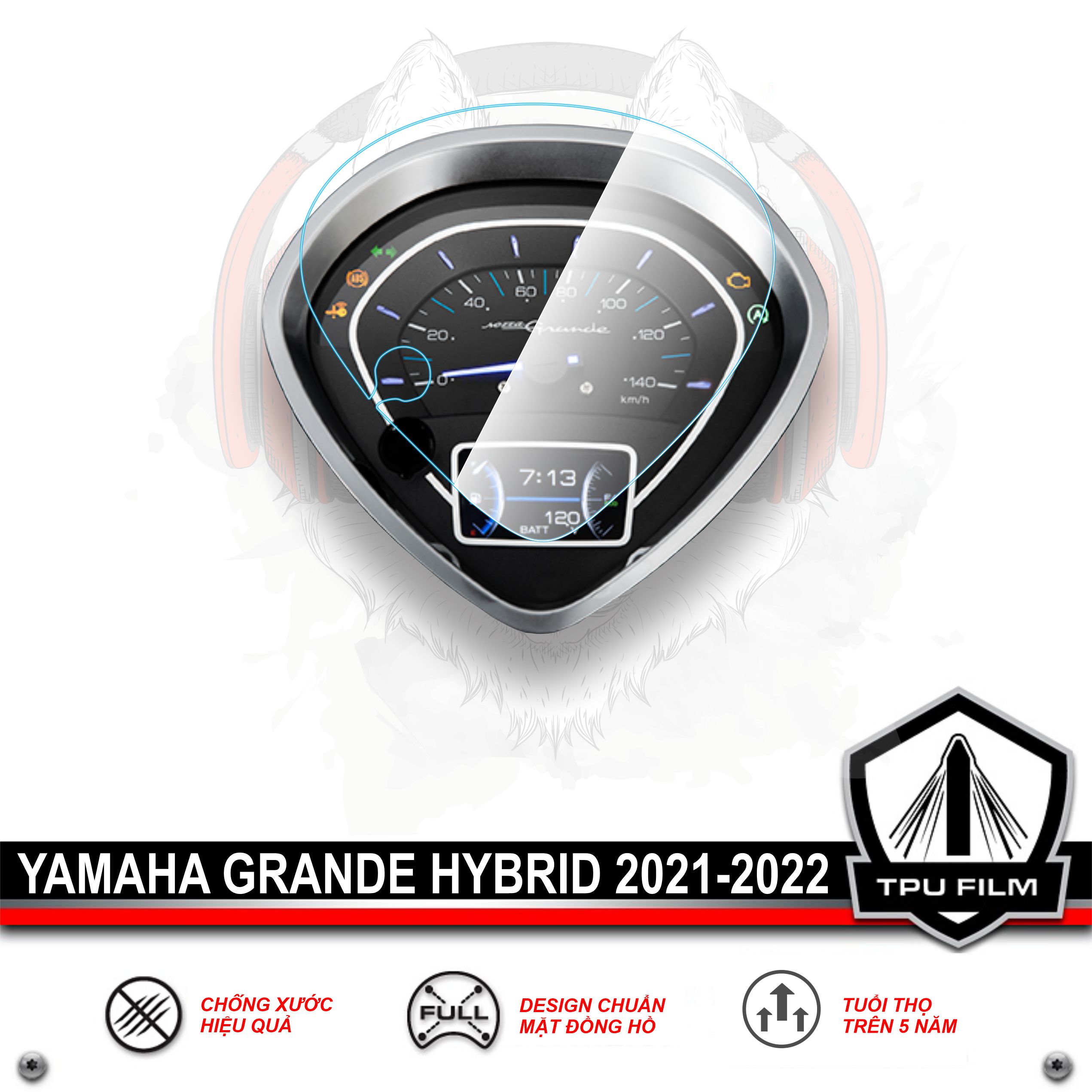 Miếng dán PPF TPU bảo vệ mặt đồng hồ xe GRANDE HYBRID 2021 2022 ...