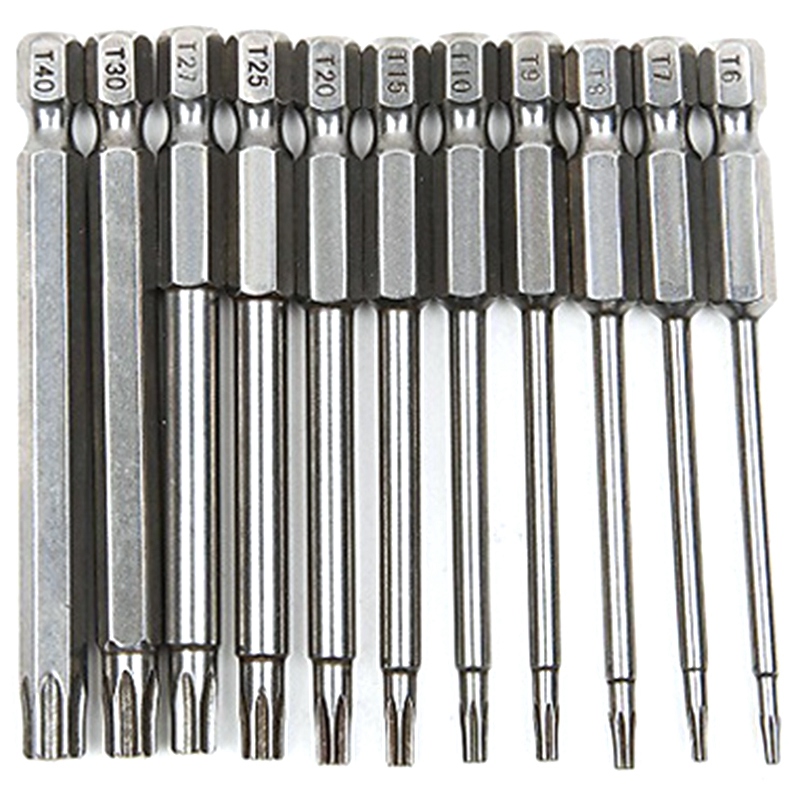 11Pcs 75mm S2 Steel Hex Torx Head Drill Screwdriver Set Bits Hand Tools ...