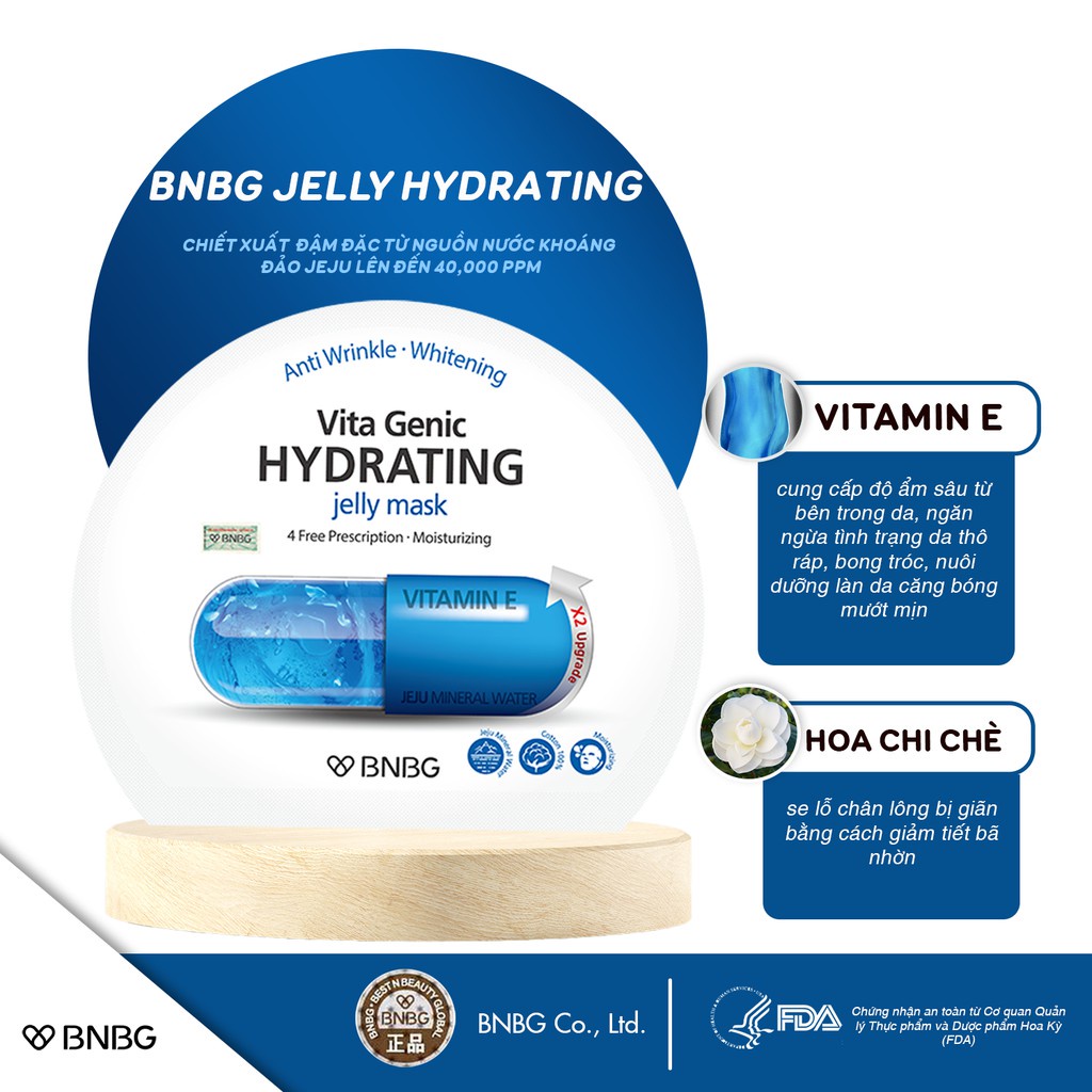 [XANH DƯƠNG] COMBO 5 MẶT NẠ BNBG VITAMIN E giúp cấp nước dưỡng ẩm, căng ...