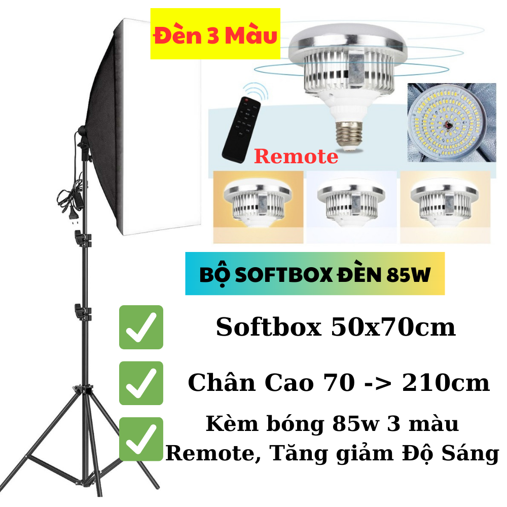 Bộ Đèn Studio Chân 2m1 kèm Softbox 50x70cm Chụp Ảnh, Quay Phim, Livestream Chuyên Nghiệp | Lazada.vn