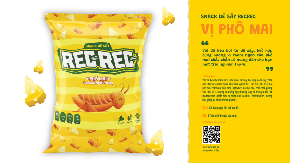 MUA 2 TẶNG 1 Snack dế sấy REC REC vị Phô mai - Giòn Giòn Ngon Ngon ...