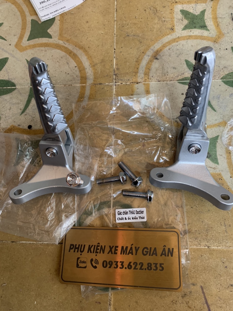 (Hình thật,Video thật) Gác chân Malay + Pas treo pô CNC dày 10Li dành ...