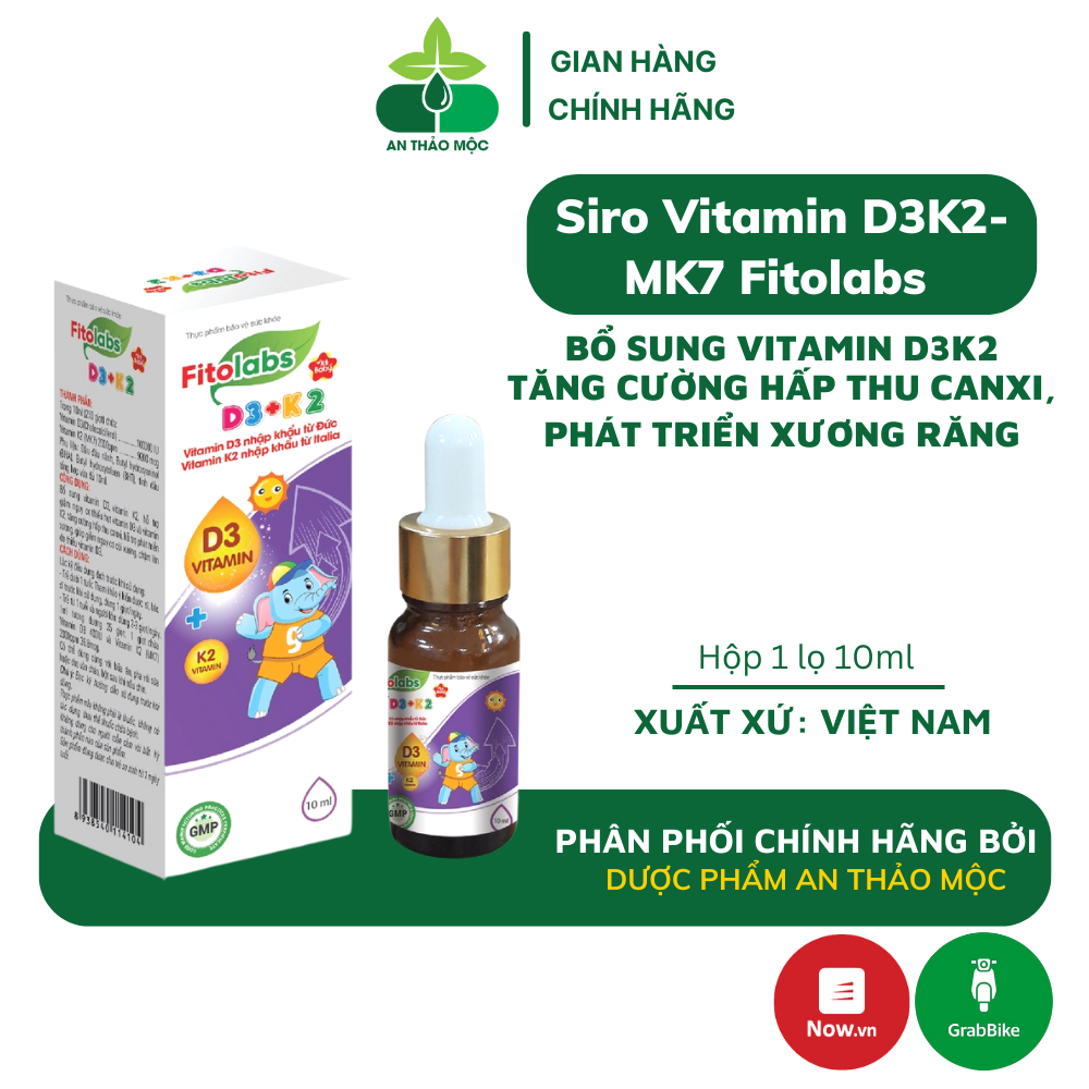 Vitamin D3K2 MK7 Fitolabs Dạng Nhỏ Giọt Giúp Bé Hấp Thu Canxi Tăng ...