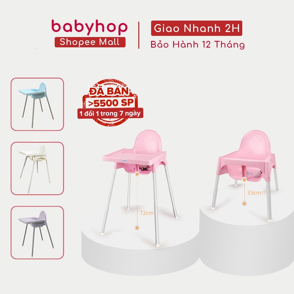 Ghế ăn dặm cho bé Glosby Babyhop kèm mặt bànăn dặm kiểu nhật BLW 2 chế độ chân kèm mặt bàn cho ...