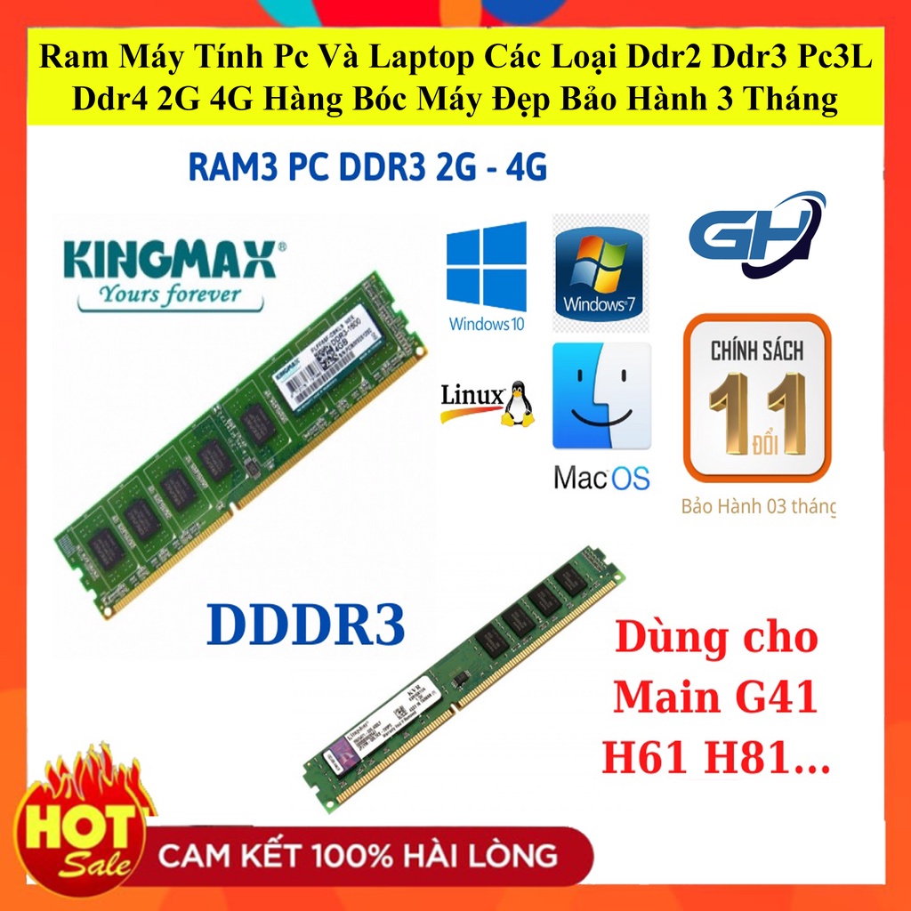 Ram Máy Tính Pc Và Laptop Các Loại Ddr2 Ddr3 Pc3L Ddr4 2G 4G Hàng Bóc ...