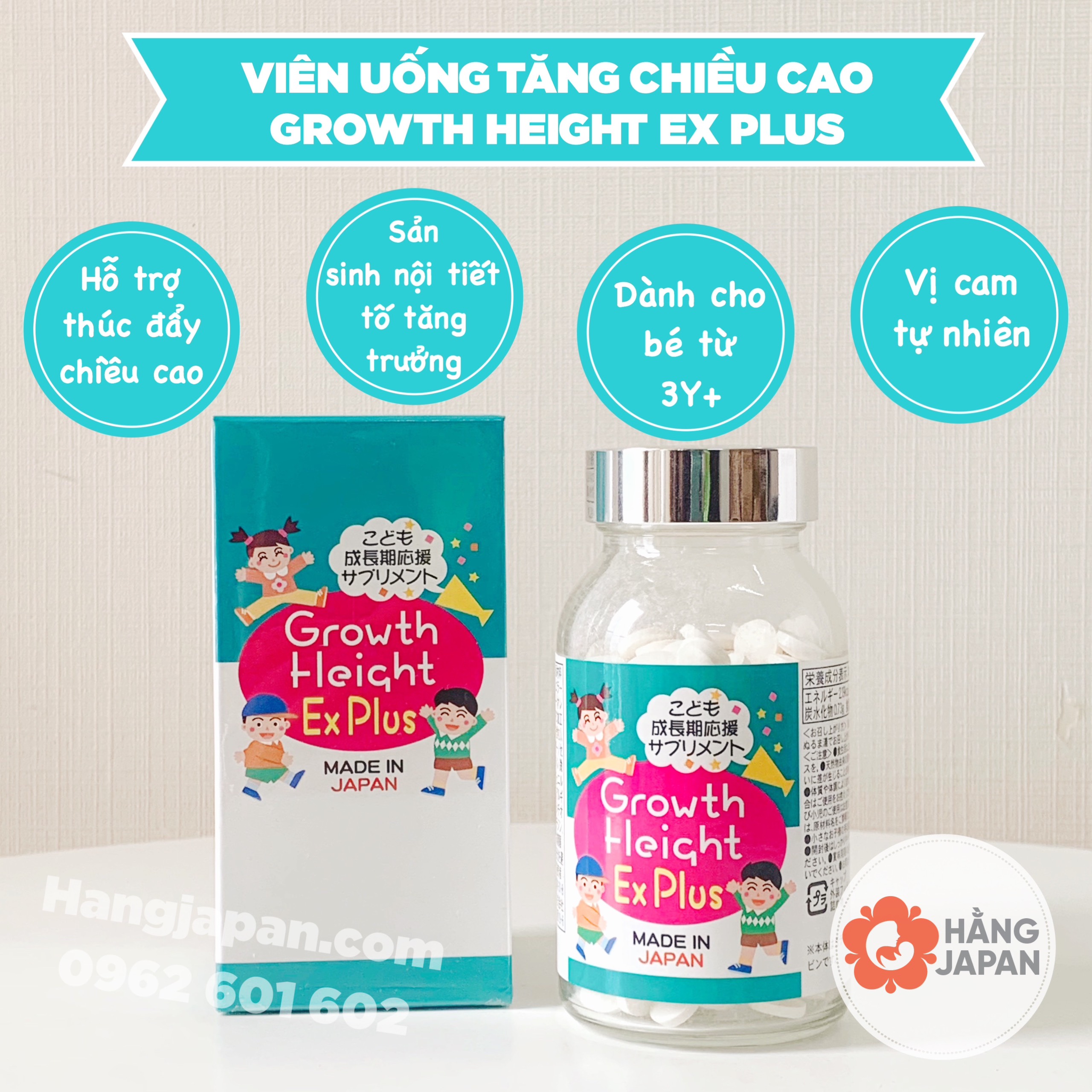 Viên uống tăng chiều cao Growth Height Ex Plus dành cho bé từ 3 tuổi ...