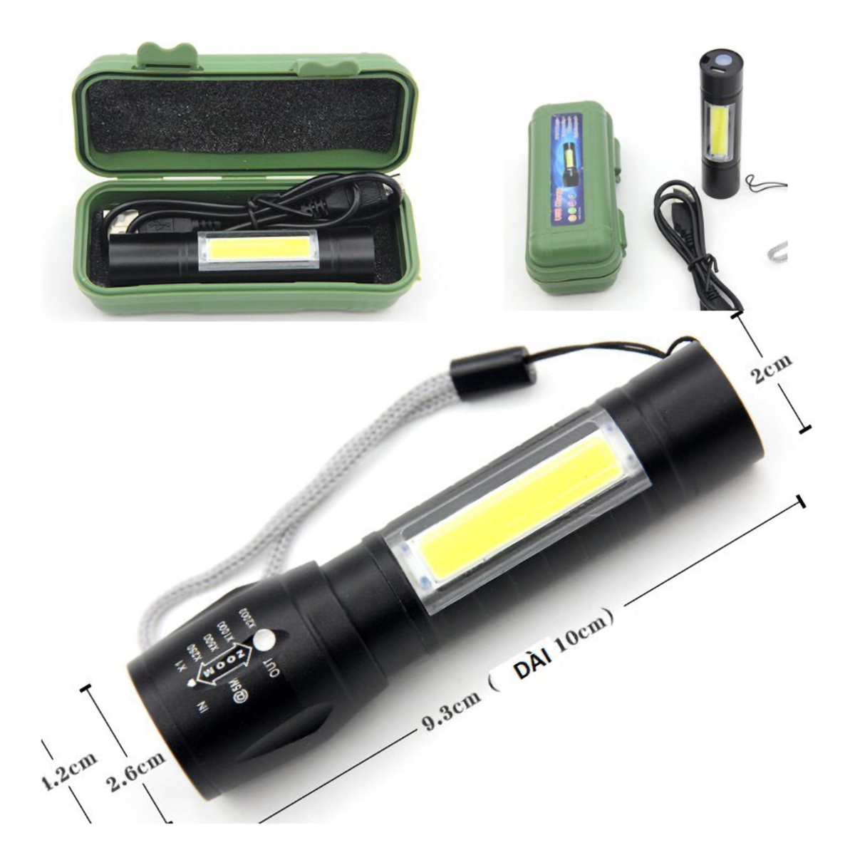 Đèn Pin Mini Siêu Sáng 3 Chế Độ Sáng Pin Sạc | Lazada.vn