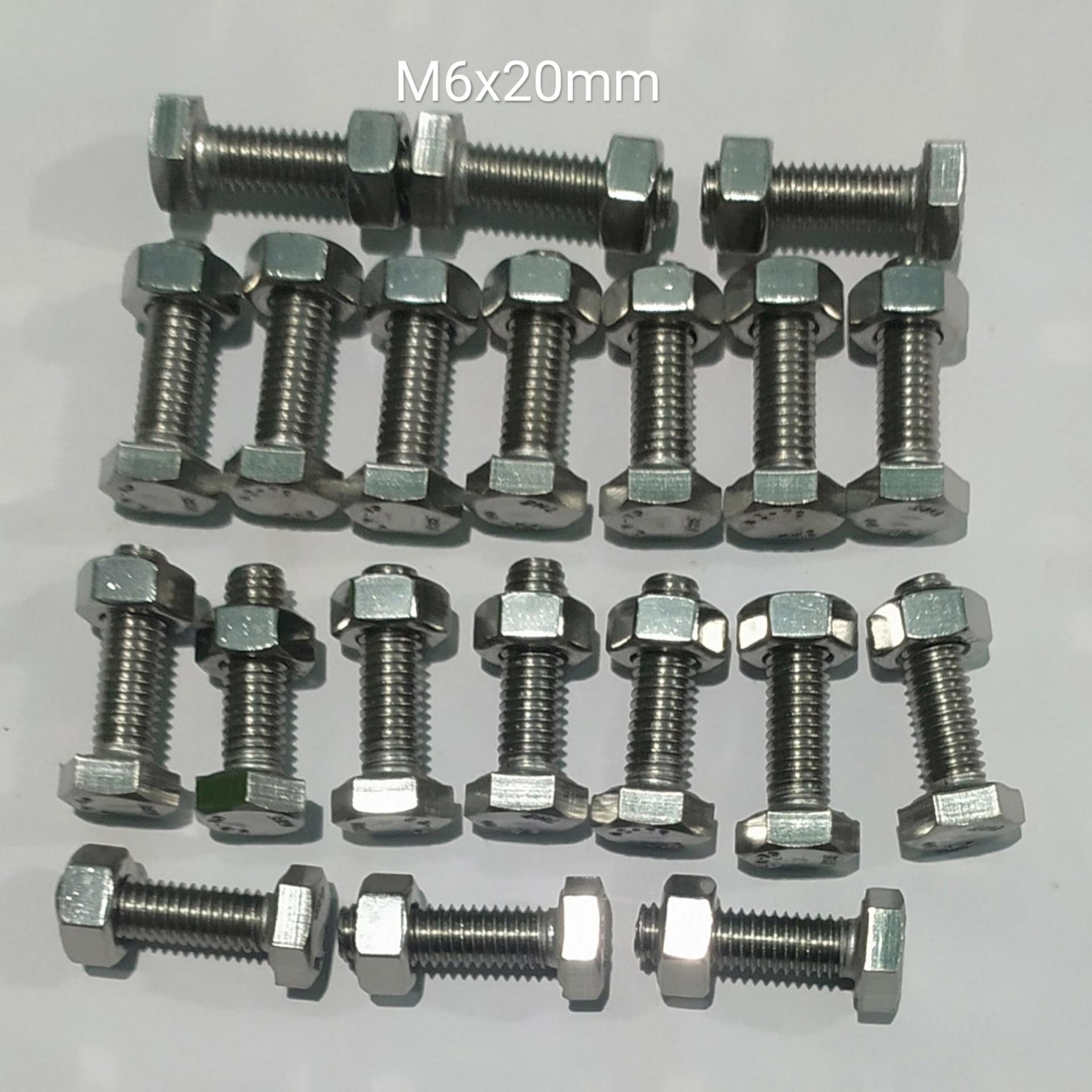 M6x20mm INOX 304 COMBO 20 Bu Long Con Tán ( 6 Li 2 Phân ) | Lazada.vn