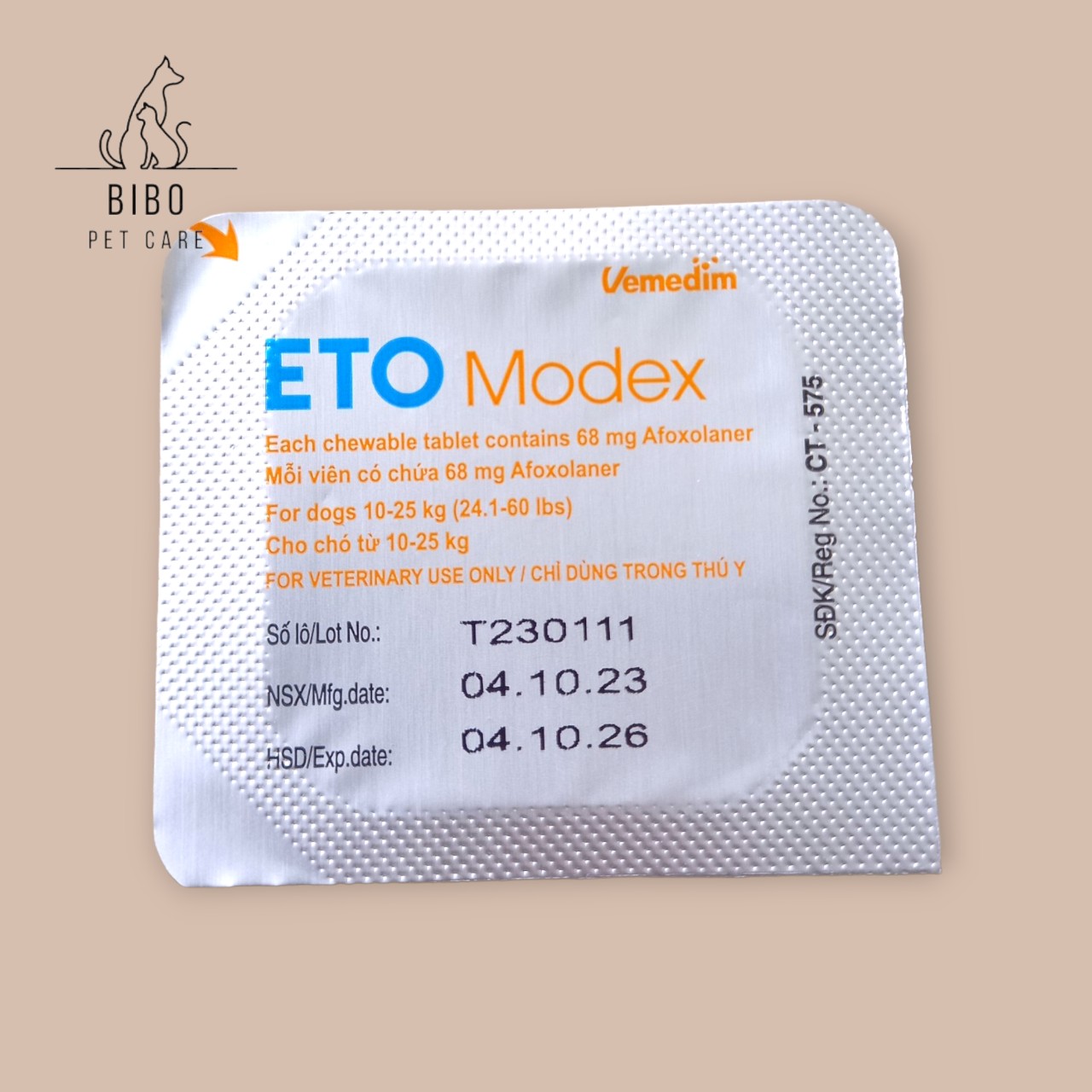 Viên nhai diệt ve rận bọ chét viêm da cho chó Eto modex vị thịt bò an ...