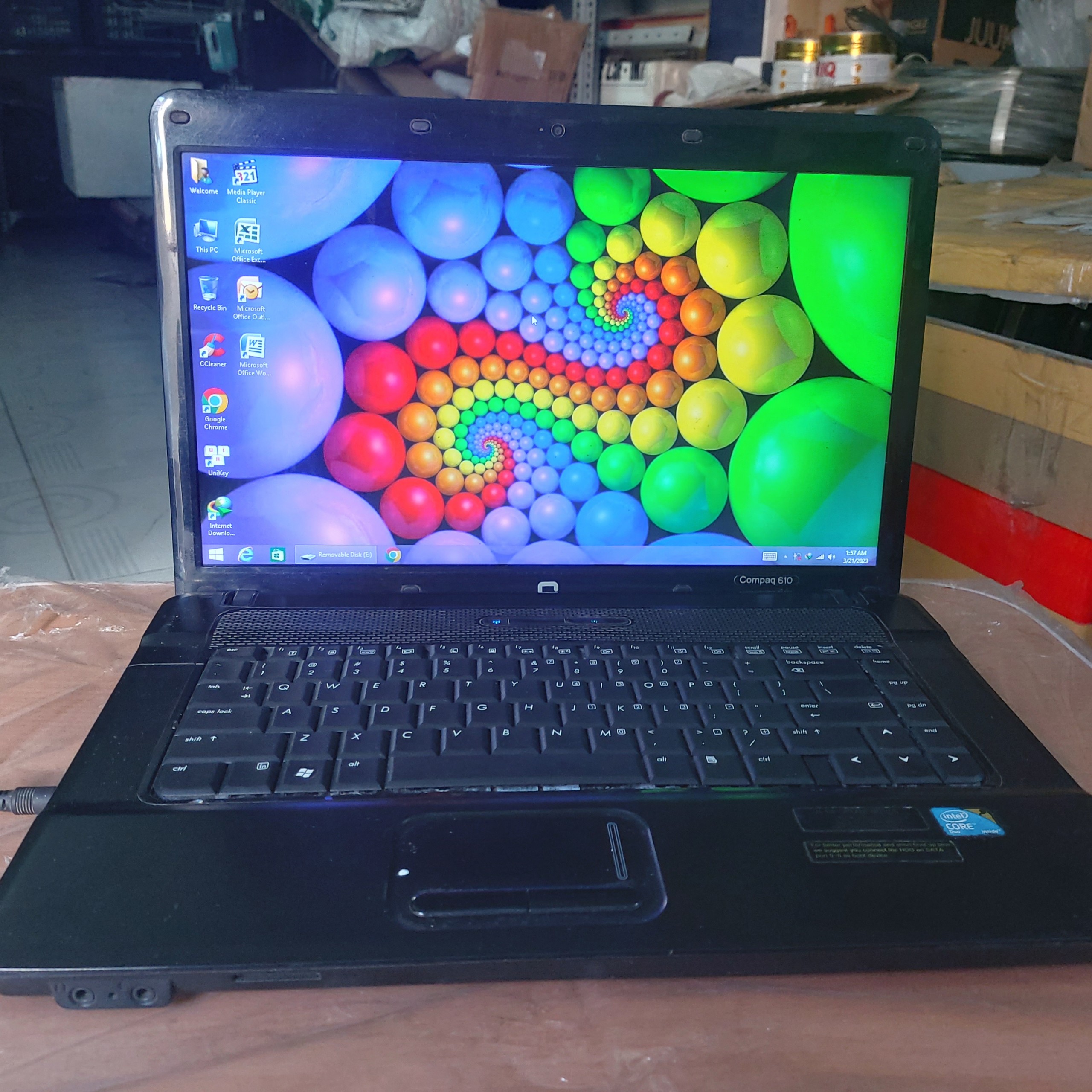 Laptop Hp compaq 610 C2D T5870 ram 4G màn hình 14 inch phầm mềm Windows ...