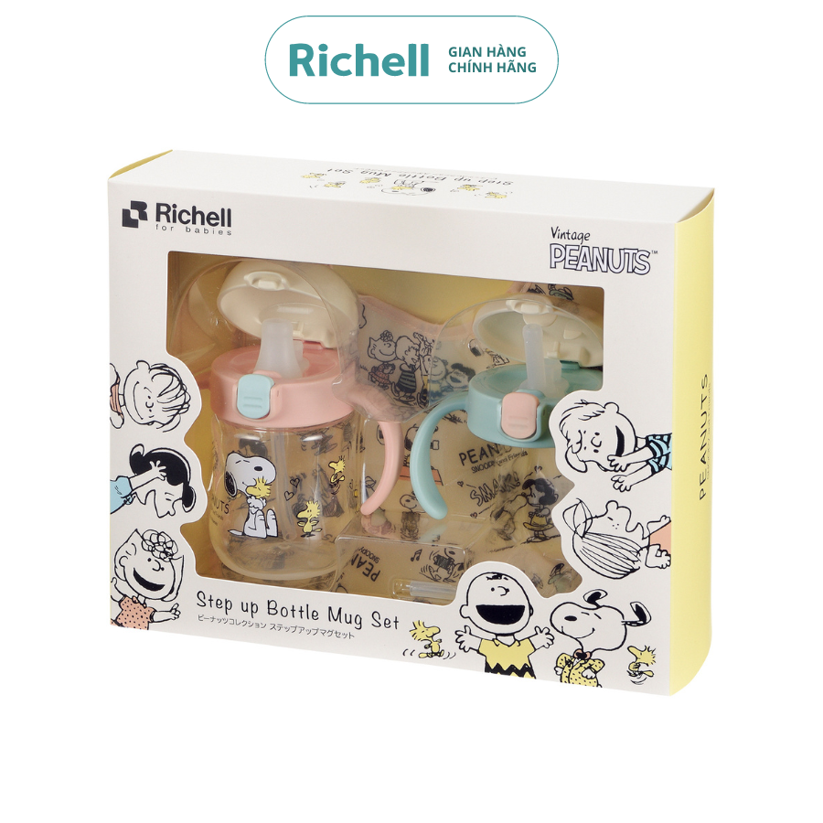 Bộ bình tập uống nâng cấp kèm yếm RICHELL TLI phiên bản SNOOPY | Baby ...