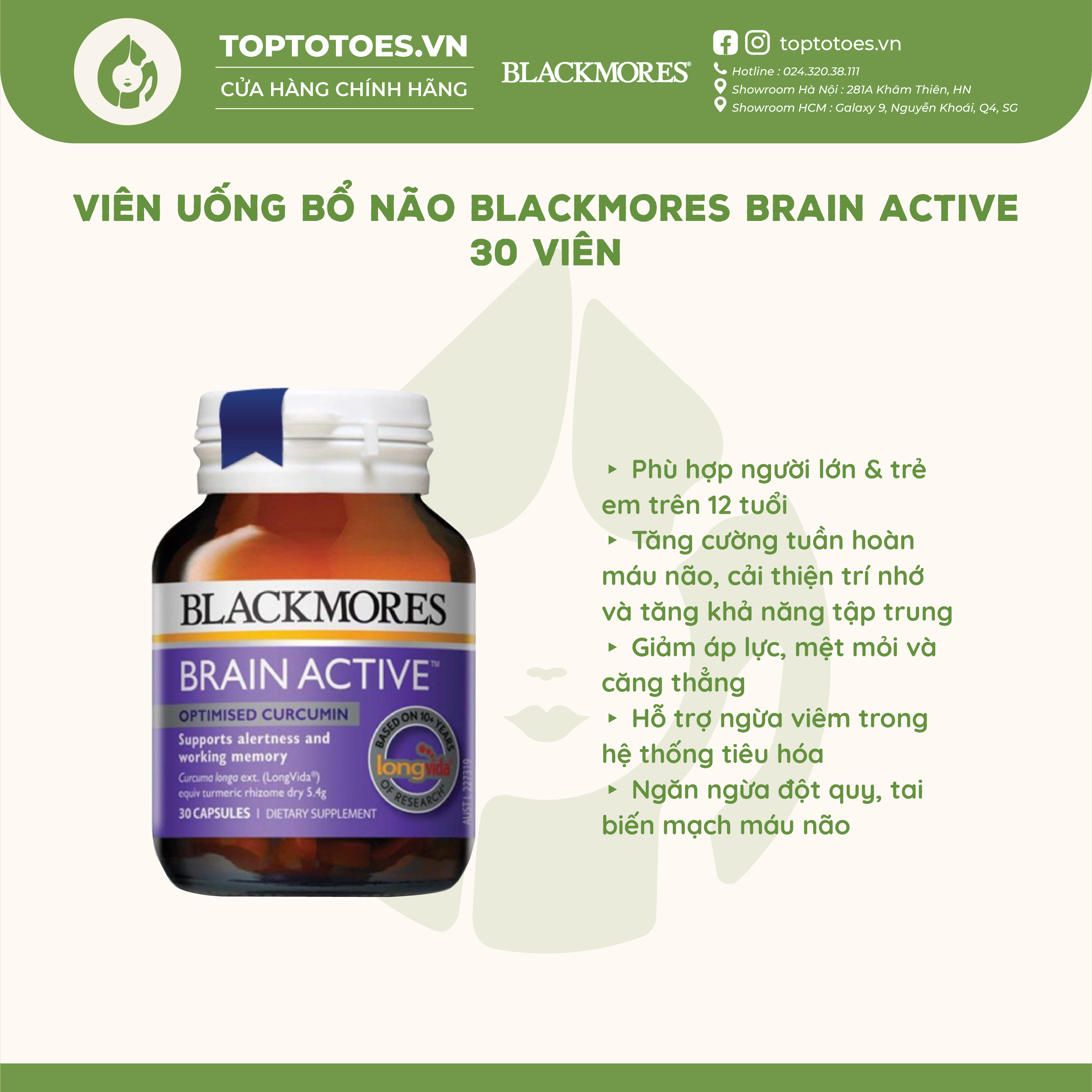 Viên uống bổ não, tăng cường trí nhớ Blackmores Brain Active - 30 viên | Lazada.vn