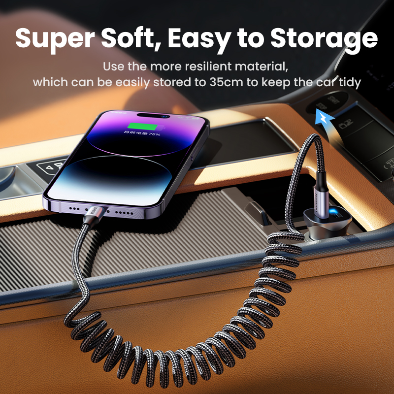 UGREEN 1.5m 20W MFI Spring USB C to Lightning for Car Styling Storage ...