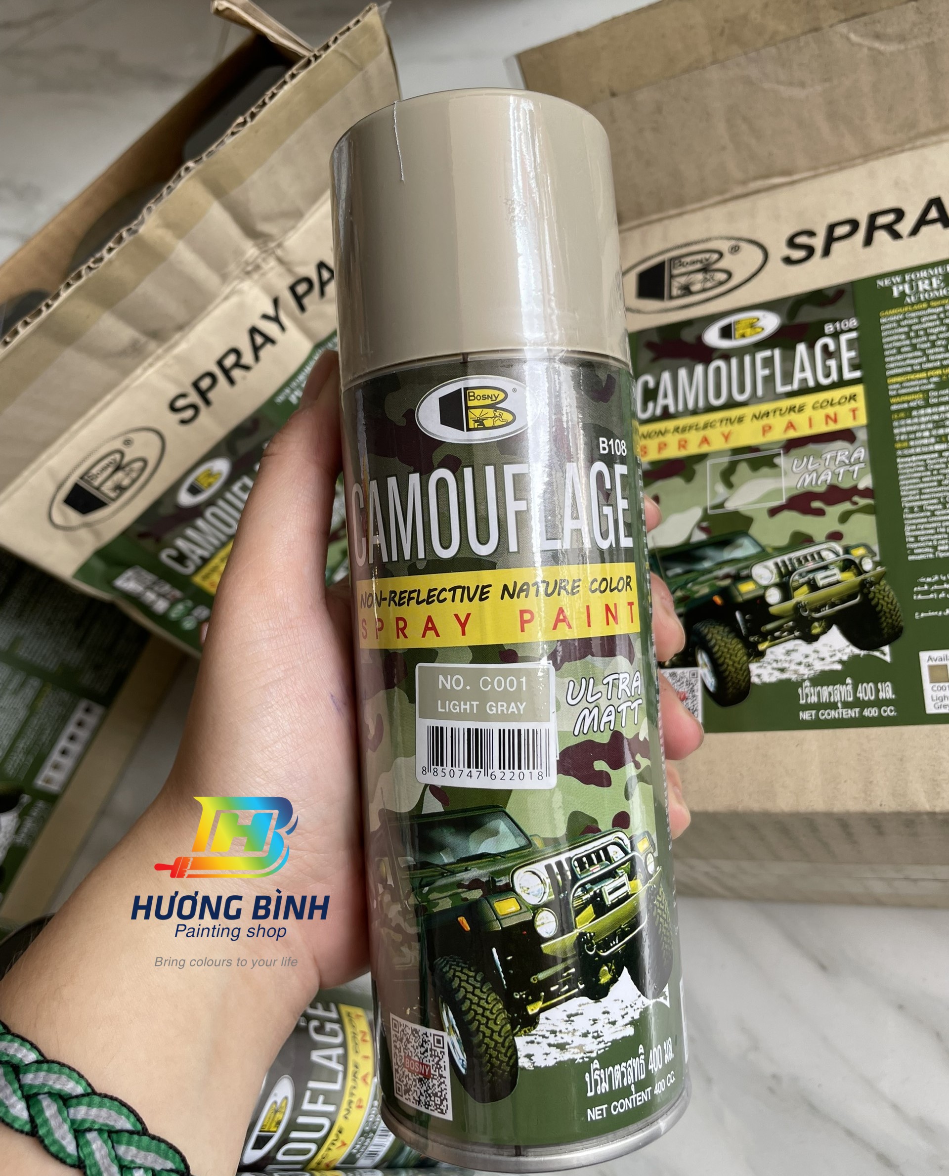Sơn xịt BOSNY Camouflage (400ml) | Lazada.vn