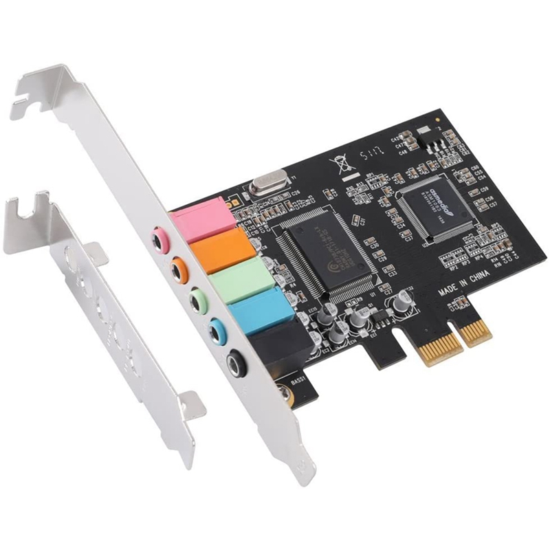 PCIe Sound Card 5.1, PCI Express Surround Card 3D Stereo Audio with ...