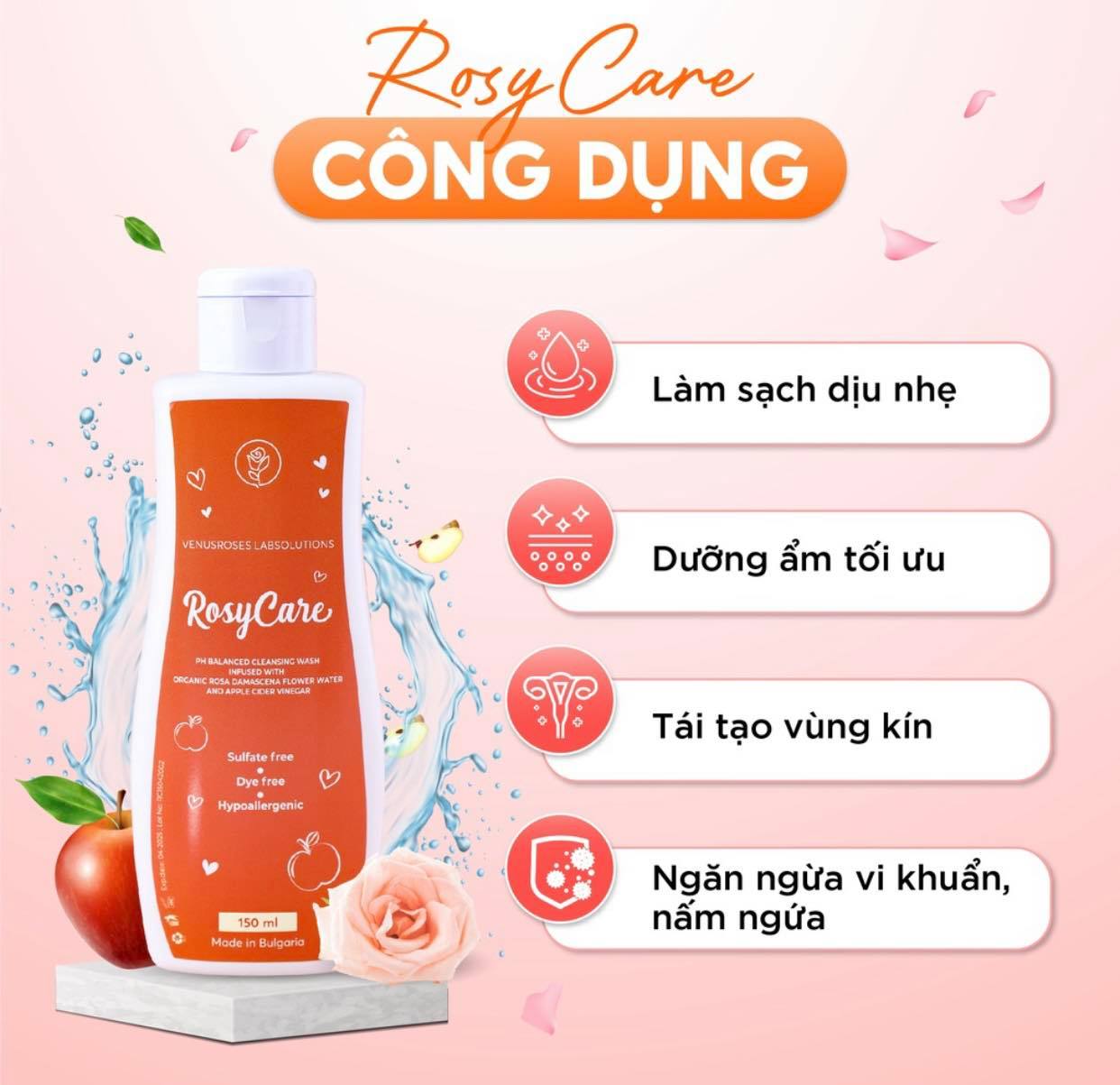 ROSYCARE - Gel dung dịch vệ sinh cho cả Nam và Nữ giúp làm sạch, ngăn ...