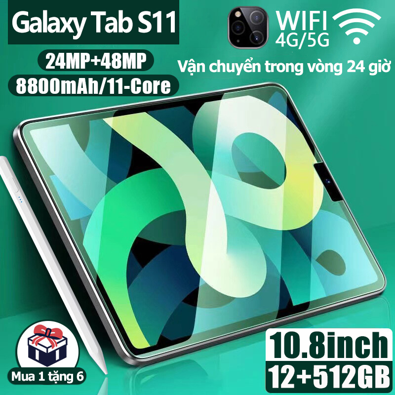 Mua1 tặng 6chính hãng Galaxy Tab S11 10.8 inch Máy tính bảng nghe gọi 4K Full HD may tinh bang ...
