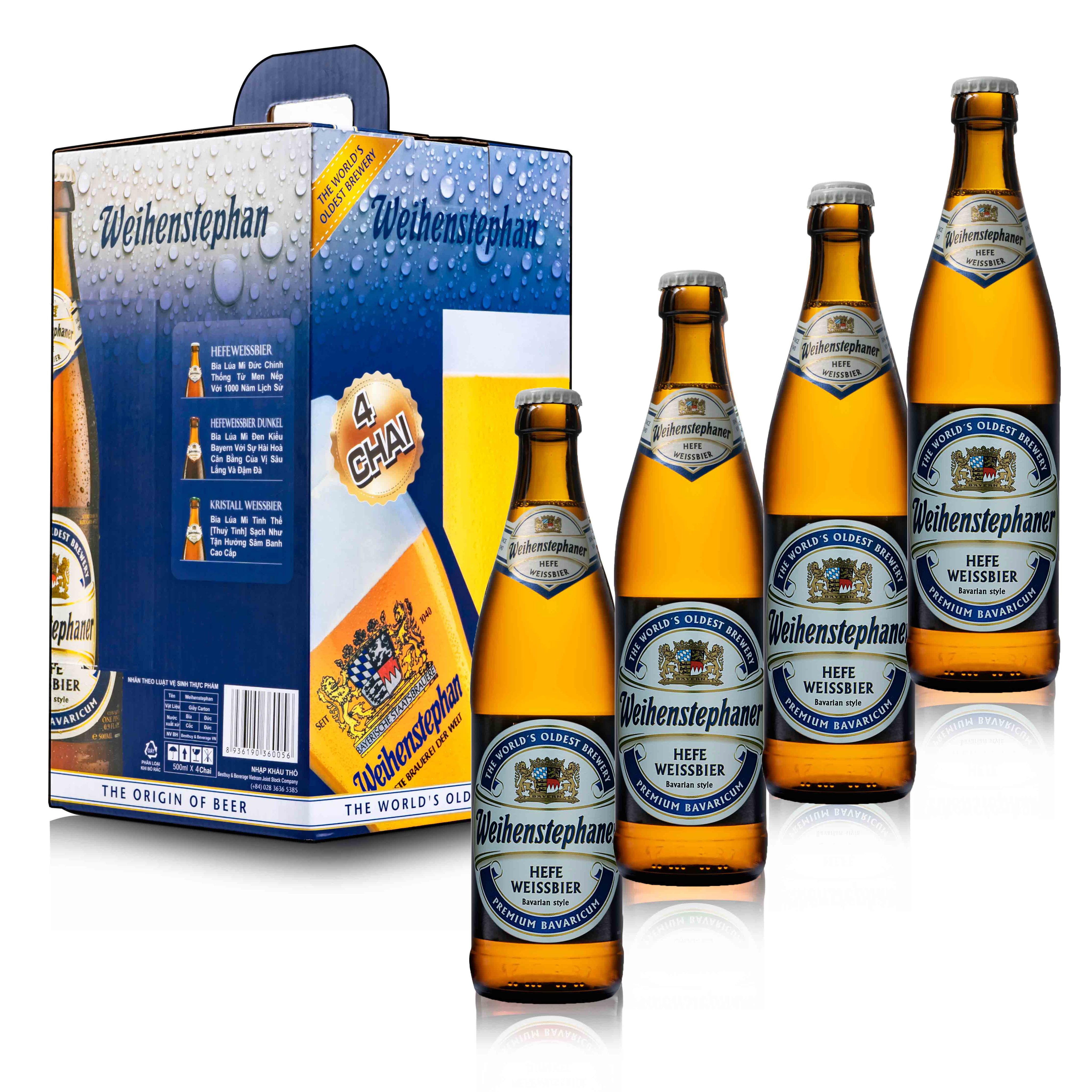 Combo 4 Chai Bia Đức Weihenstephan Hefe Weissbier 500 ml | Lazada.vn