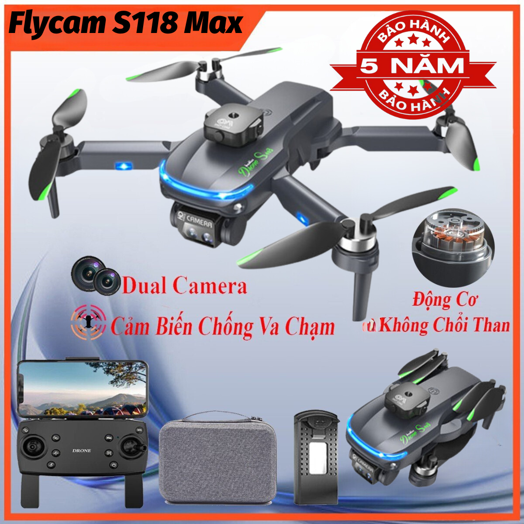 Máy bay Flycam E99 PRO phiên bản mới có 2 camera kép pin 1800mAh, máy ...
