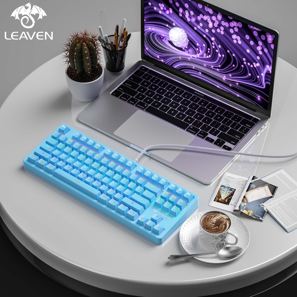 bàn phím cơ máy tính Dark Alien K870 hotswap gaming blue switch 22 model LED Có thể tháo lắp bàn ...