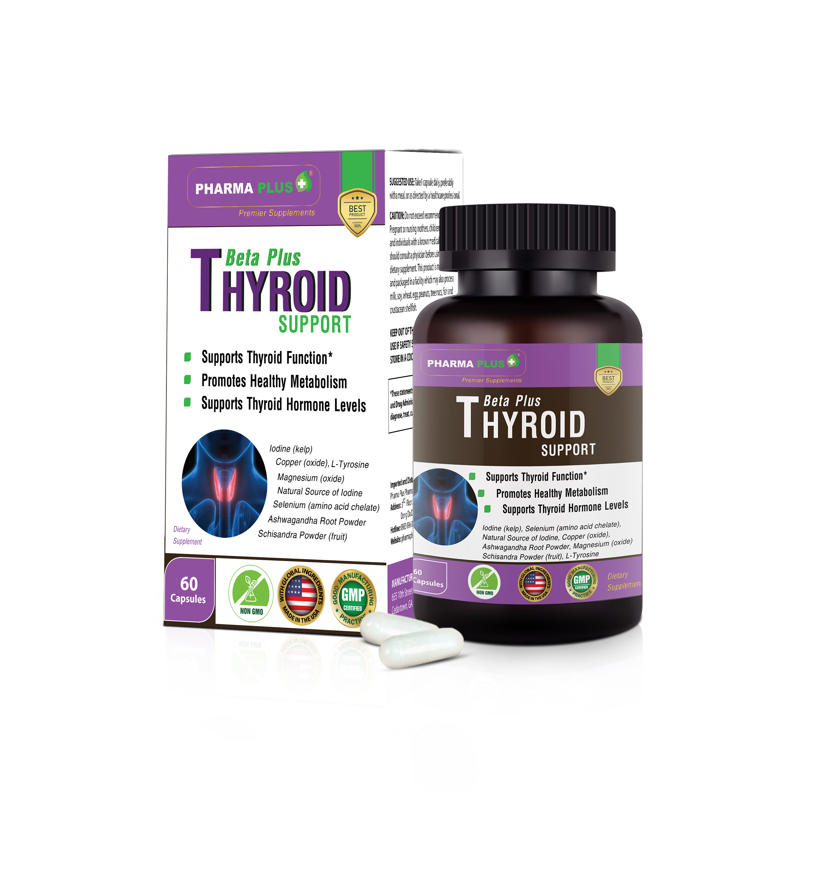 Viên Uống Hỗ Trợ Tuyến Giáp Pharma Plus - Beta Plus Thyroid Support ...