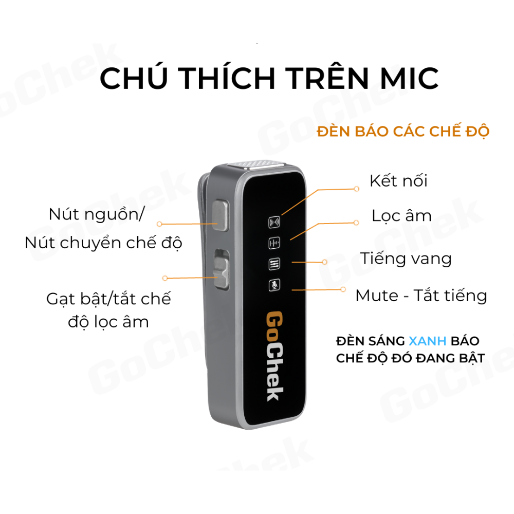 Mic thu âm không dây Gocheck phiên bản ULTRA cao cấp âm thanh lọc giống ...