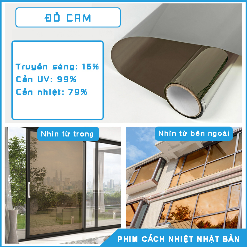 Giấy decal dán kính chống nắng nóng UV , phim cách nhiệt cửa sổ decan ...