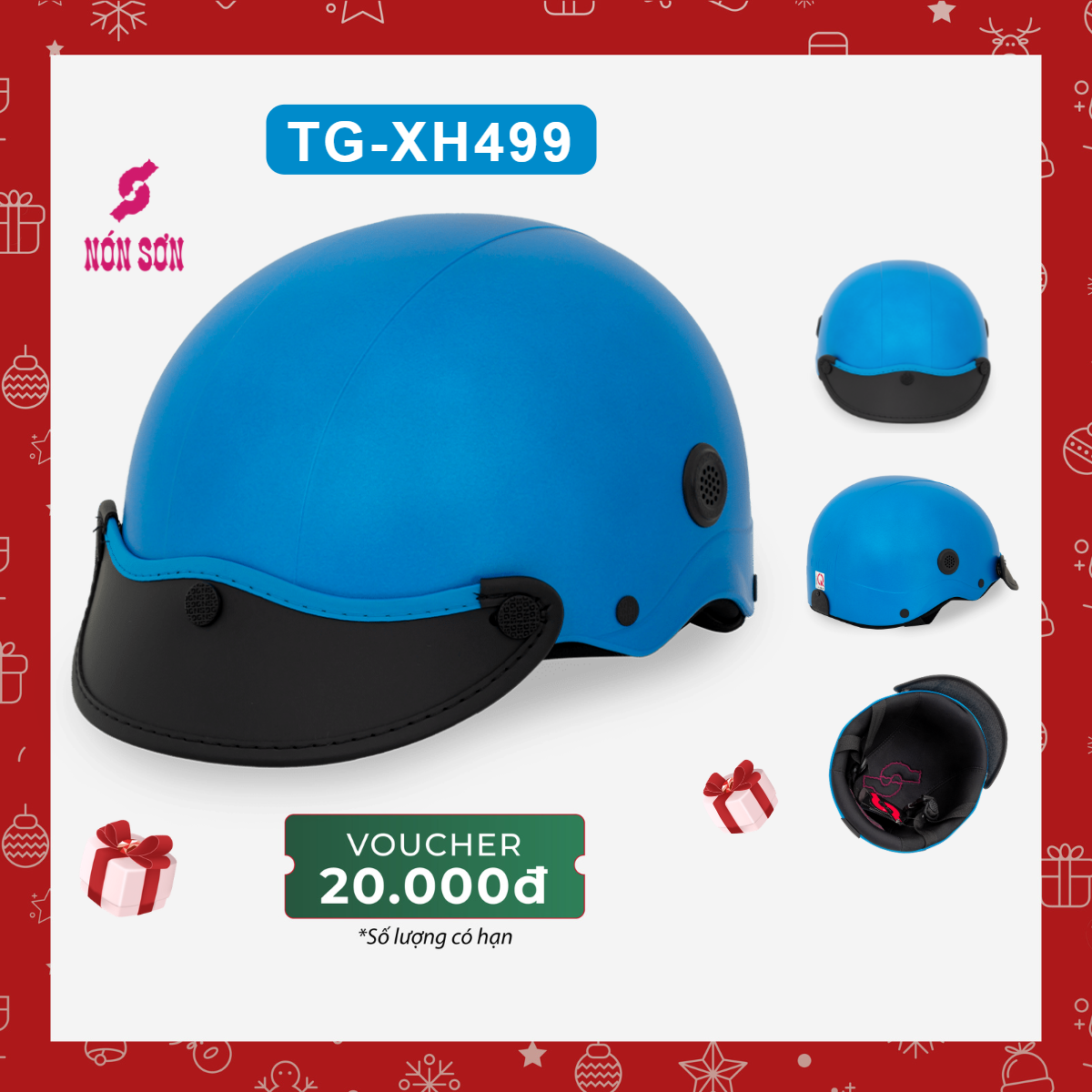 Mũ bảo hiểm lỗ thông gió phiên bản mới NÓN SƠN chính hãng TG-XM156 ...