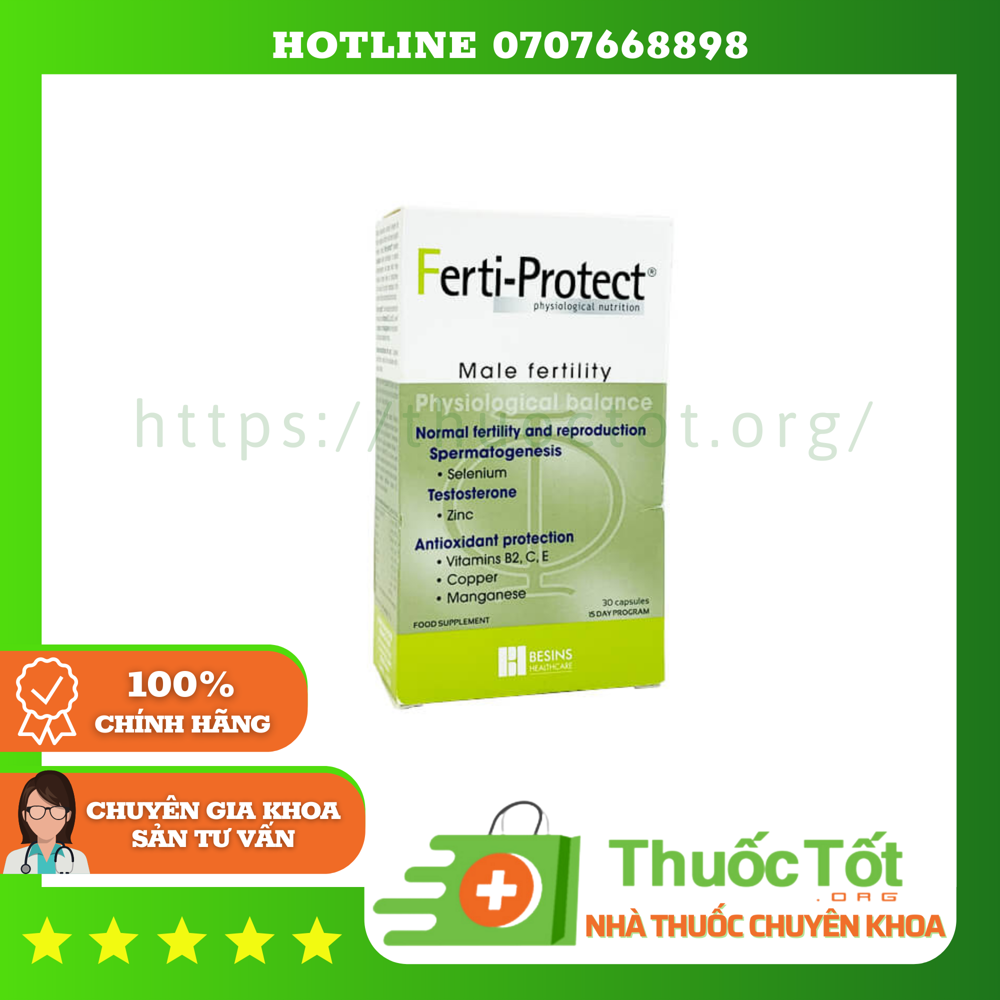 FERTI PROTECT – HỖ TRỢ ĐIỀU TRỊ TINH TRÙNG YẾU, DỊ DẠNG | Lazada.vn