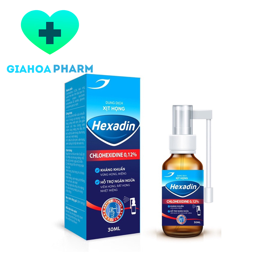Xịt họng Hexadin (Chlorhexidine, keo ong, xuyên tâm liên) kháng khuẩn ...