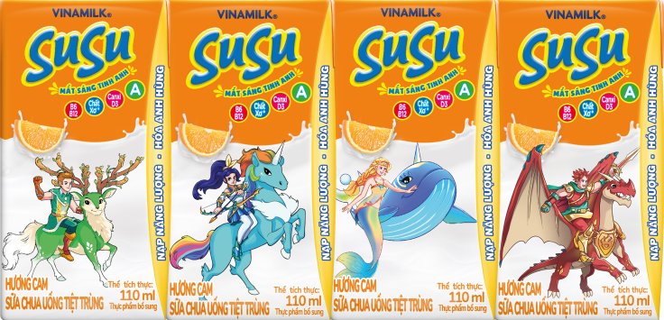 Lốc 6 Chai 80ml Sữa Chua Uống Susu IQ Hương Cam - Dâu - Phô Mai - MixASale